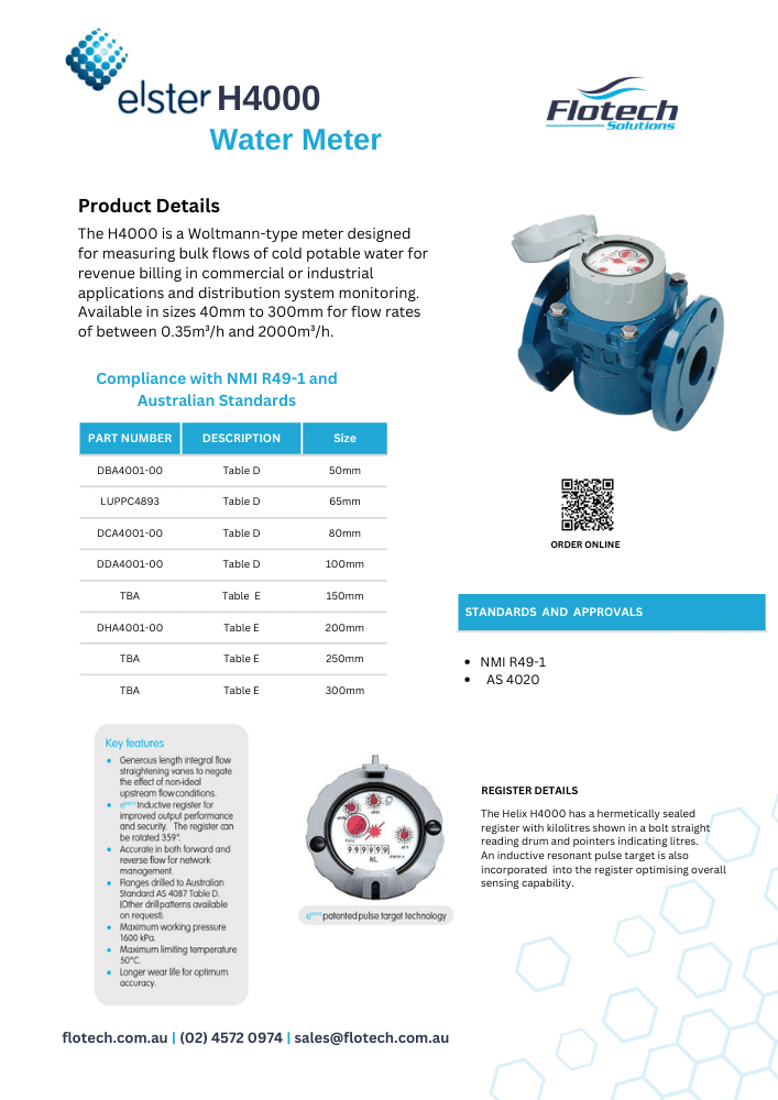 Elster H4000 Water Meter - Flotech Solutions